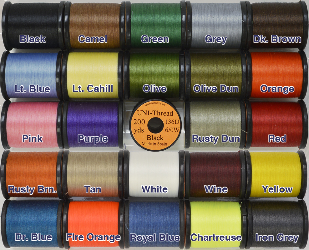 Thread Chart For Tying Flies
